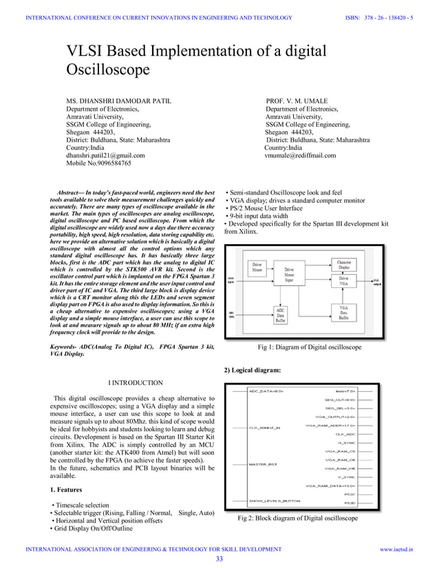 Iaetsd Vlsi Based Implementation Of A Digital Pdf