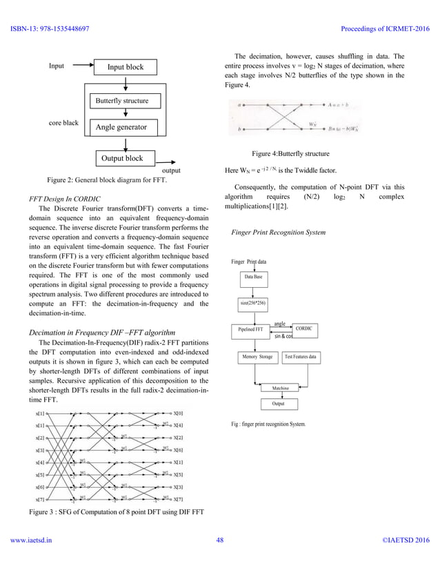 Iaetsd Finger Print Recognition By Cordic Algorithm And Pipelined Fft Pdf