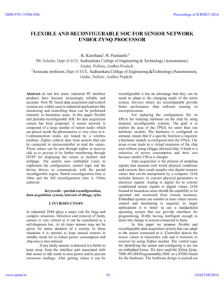 Iaetsd flexible and reconfigurable soc for sensor network under zynq processor | PDF | Operating ...