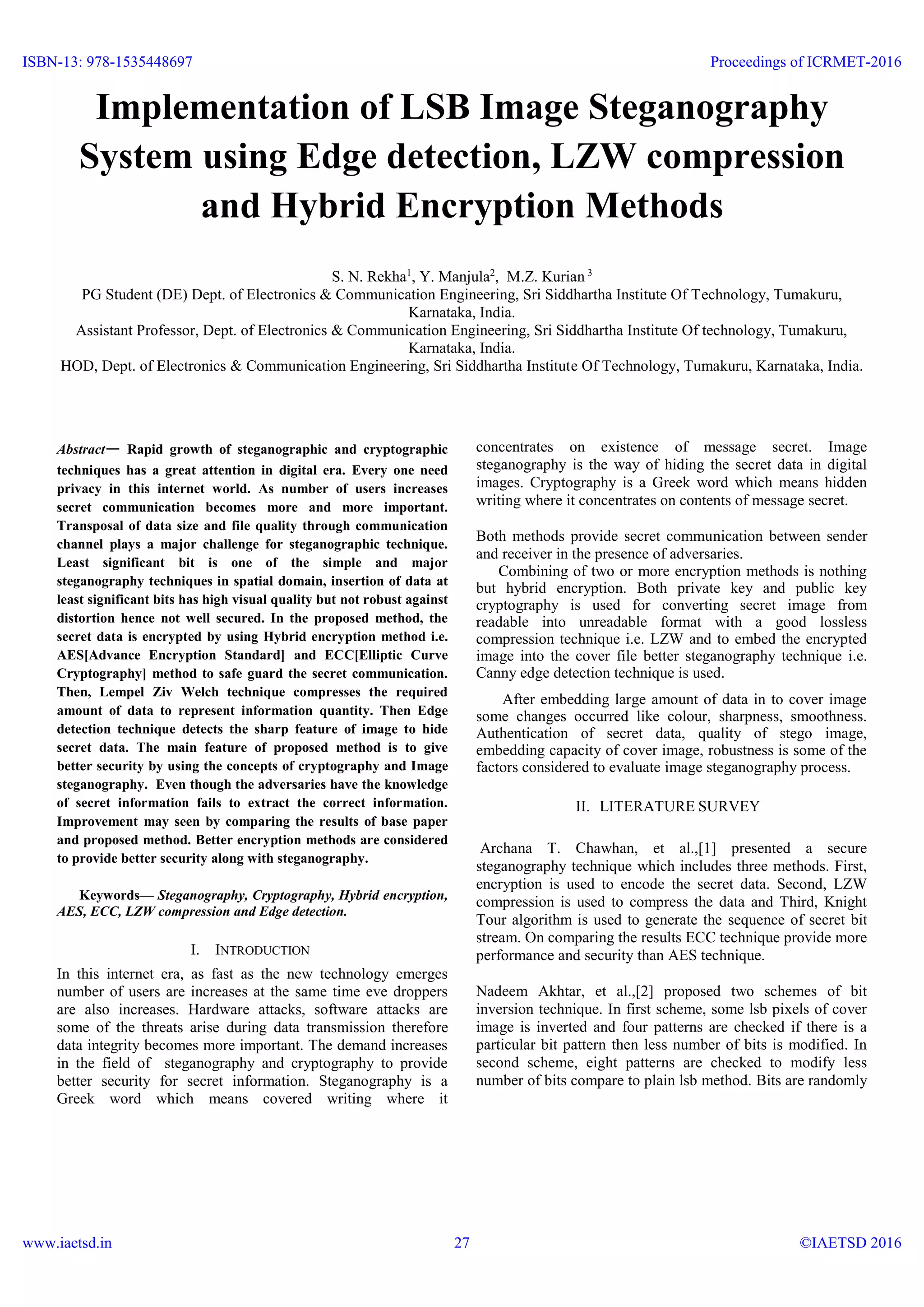 Iaetsd Implementation Of Lsb Image Steganography System Using Edge
