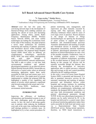 Iaetsd io t based advanced smart health care system | PDF