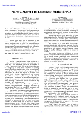 Iaetsd march c algorithm for embedded memories in fpga | PDF