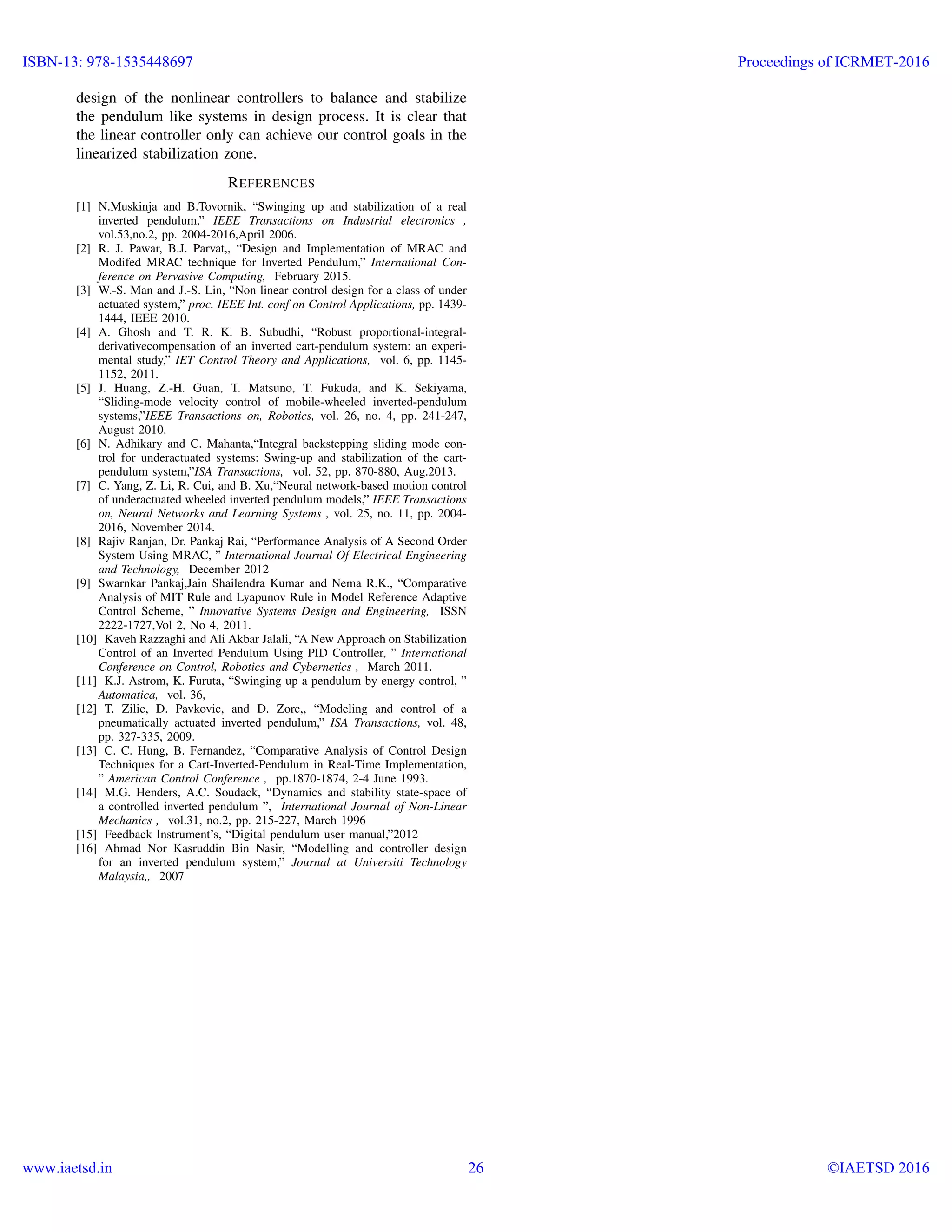 Iaetsd modelling and controller design of cart inverted pendulum system ...