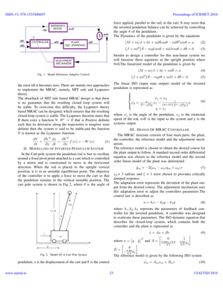Iaetsd modelling and controller design of cart inverted pendulum system using mrac scheme | PDF