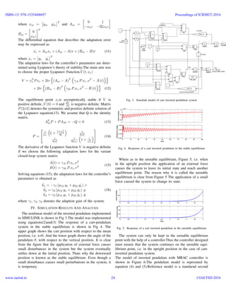 Iaetsd modelling and controller design of cart inverted pendulum system using mrac scheme | PDF