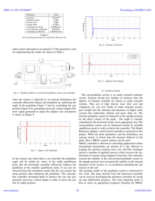Iaetsd modelling and controller design of cart inverted pendulum system using mrac scheme | PDF