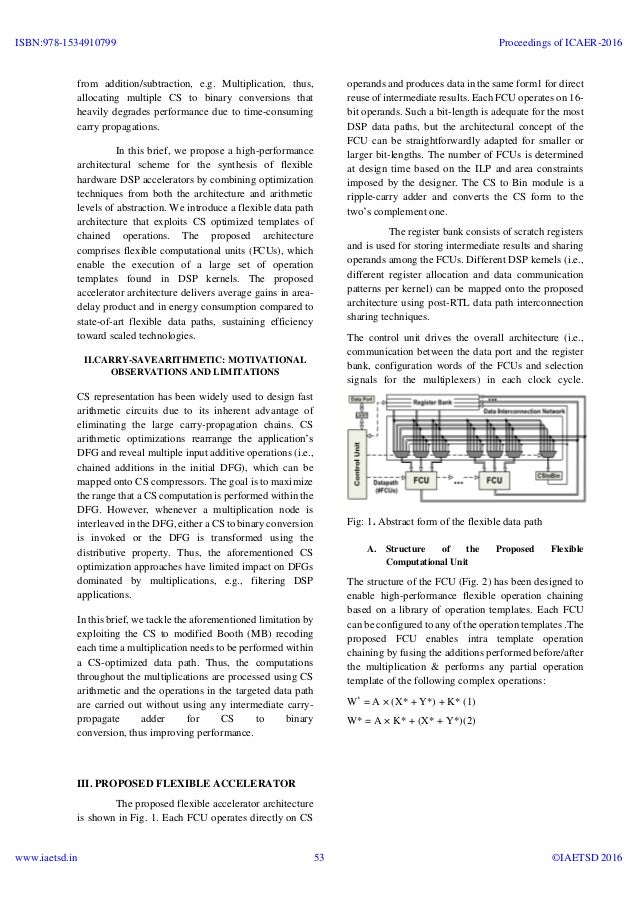 Iaetsd Vlsi Architecture For Exploiting Carry Save Arithmetic Using V 4347