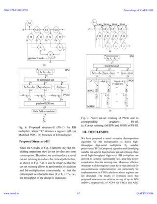 Iaetsd vlsi design of high throughput finite field multiplier using redundant basis | PDF