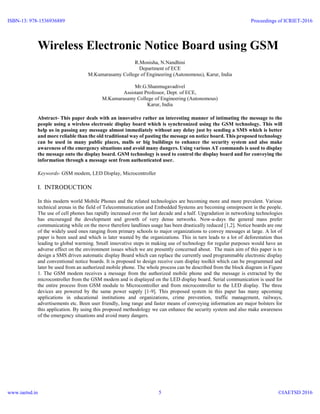 Iaetsd wireless electronic notice board using gsm | PDF