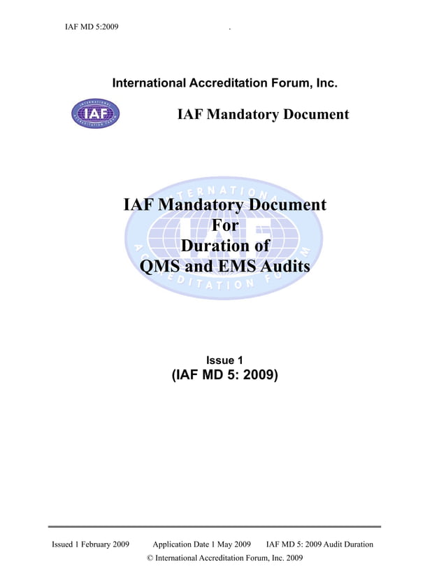 IAF MD 5:2009 | PDF | Business | Business and Finance