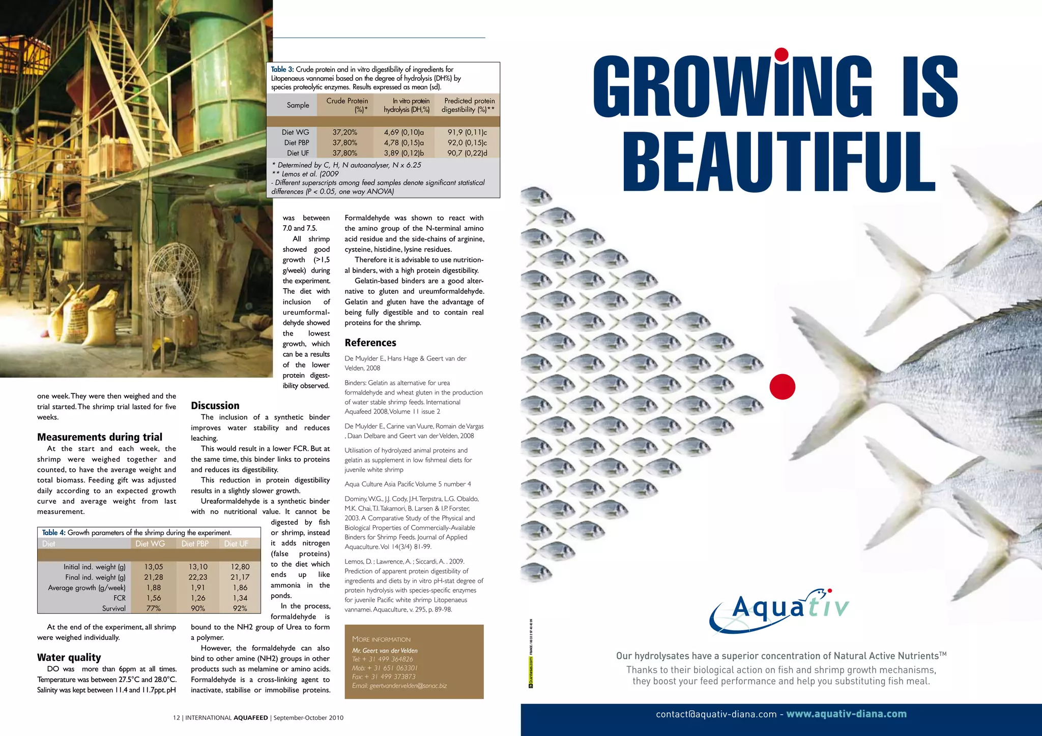Influence of natural and artificial binders in feeds for Litopenaeus vannamei on digestibility ...