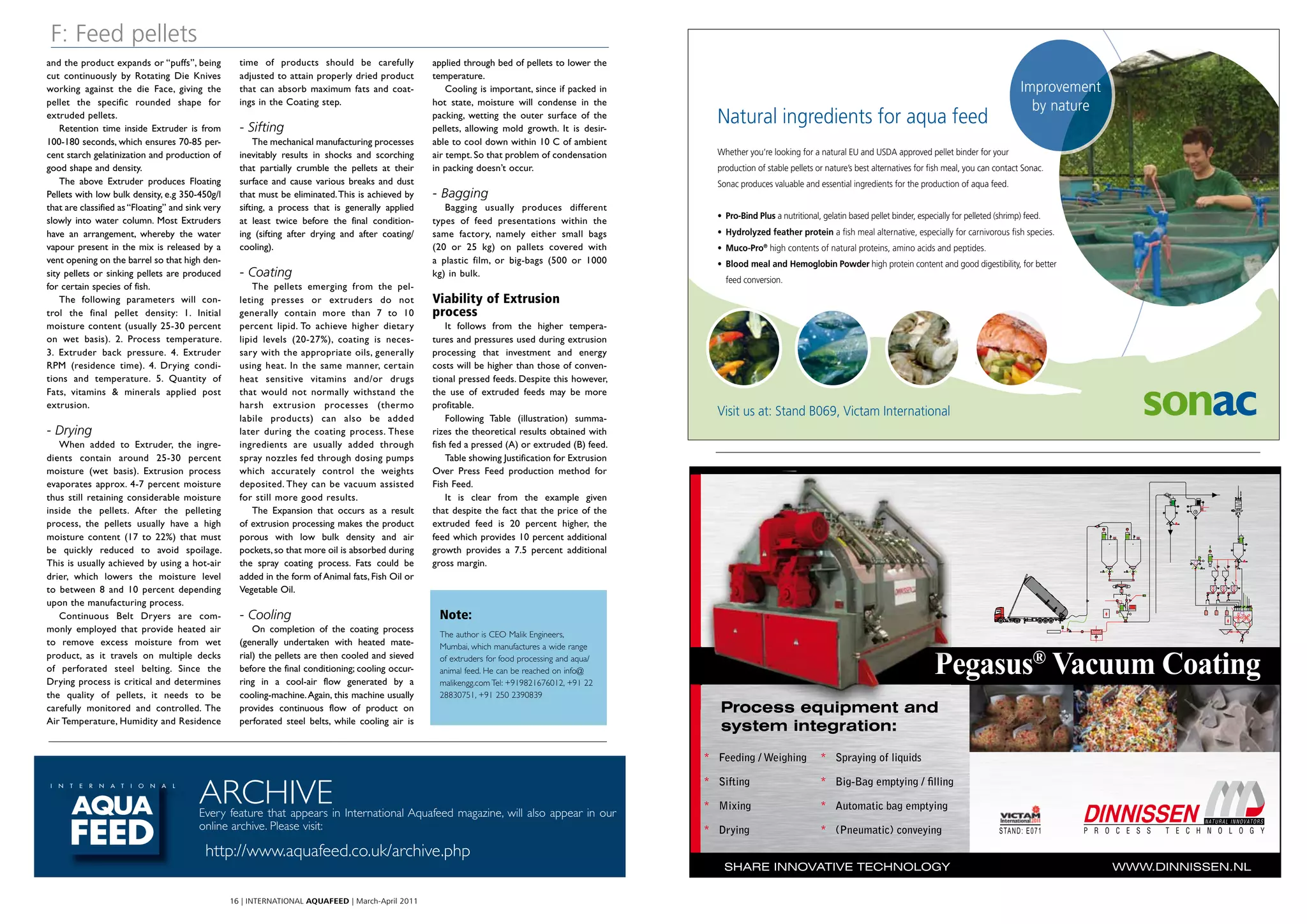 Aquaculture: Producing aqua feed pellets | PDF