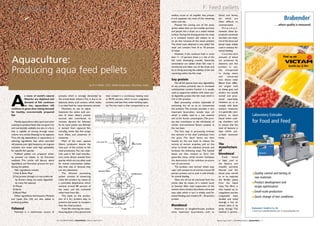 Aquaculture: Producing aqua feed pellets | PDF | Fish and Aquariums | Pets