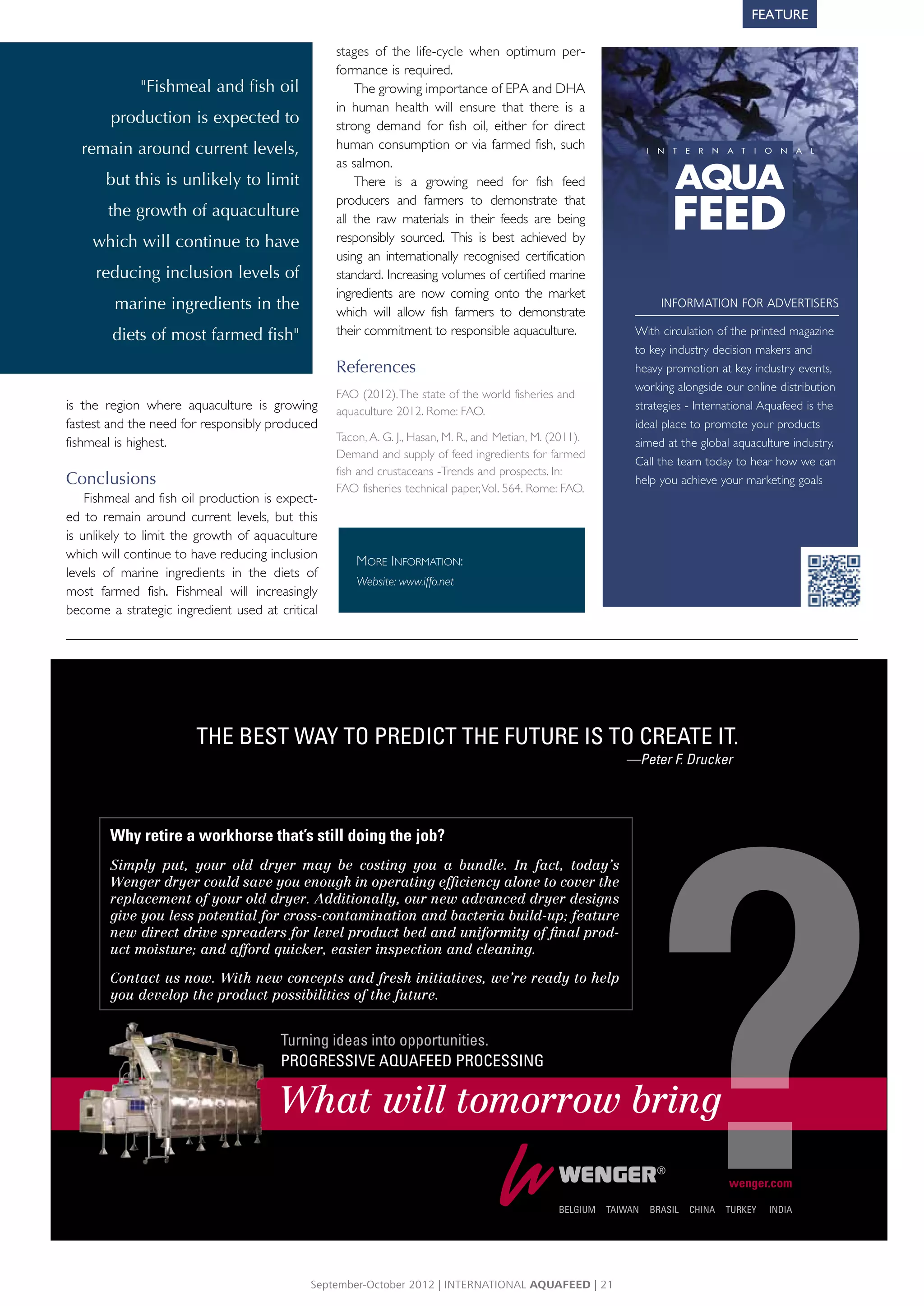 Fishmeal & fish oil and its role in sustainable aquaculture | PDF