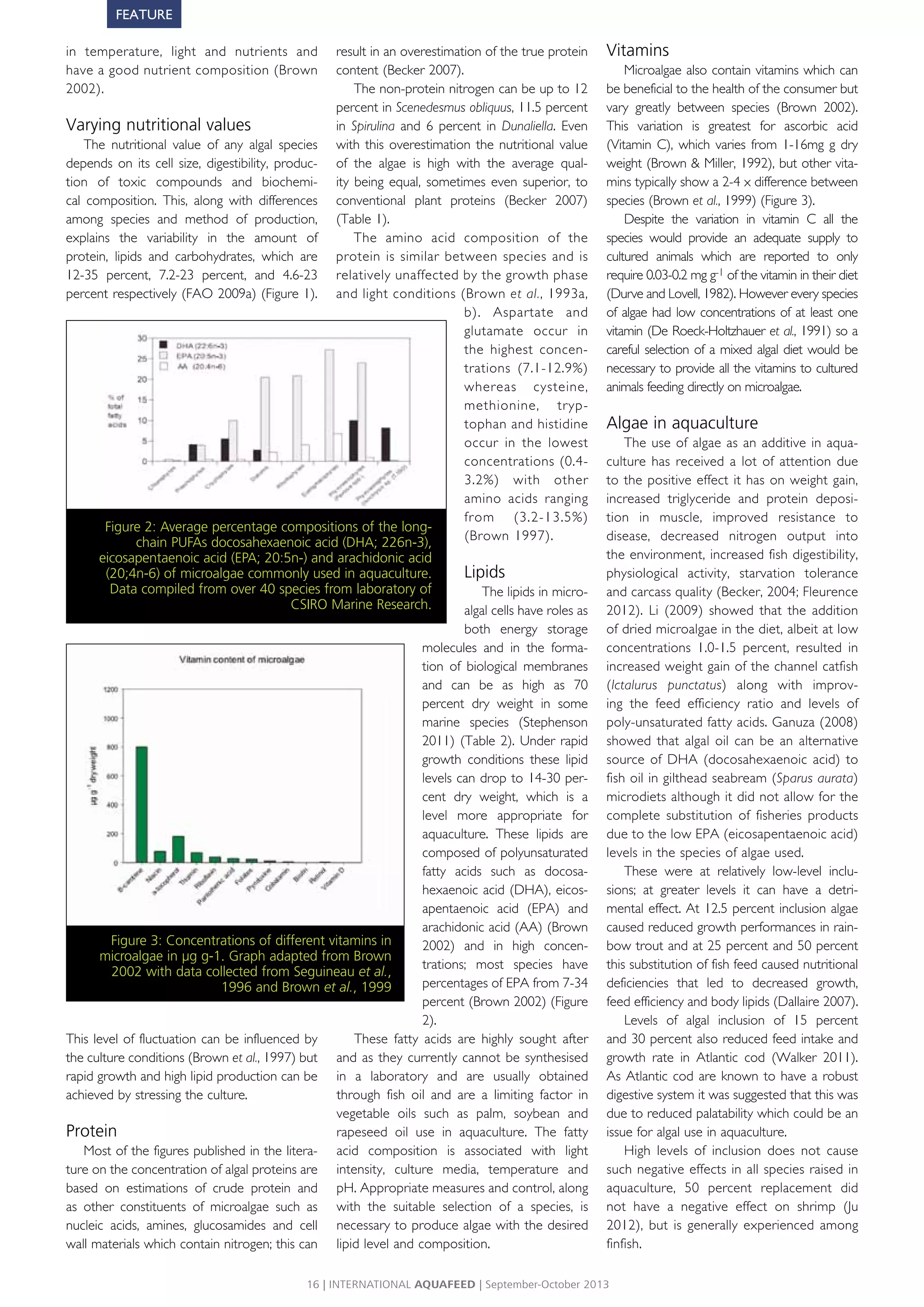 The potential of microalgae meals in compound feeds for aquaculture | PDF