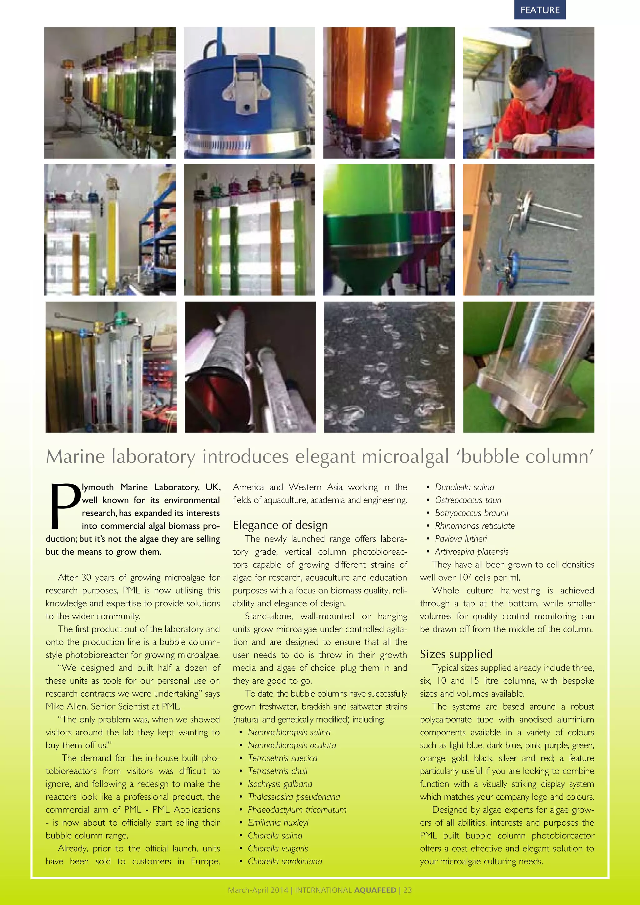 Microalgae and aquaculture - feed and cycle management | PDF ...