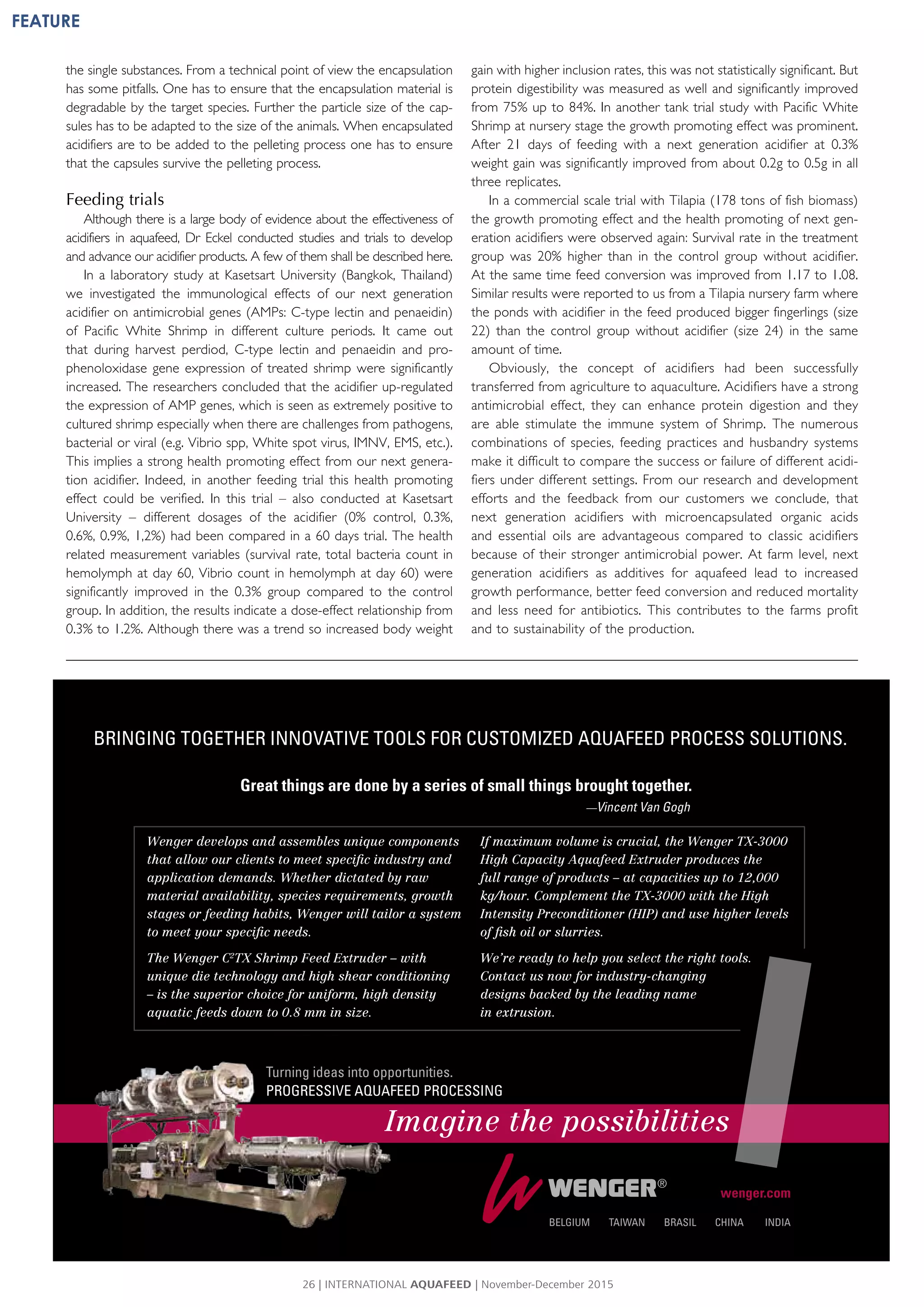 Acidifier concepts in aquafeed – high quality feed additives | PDF
