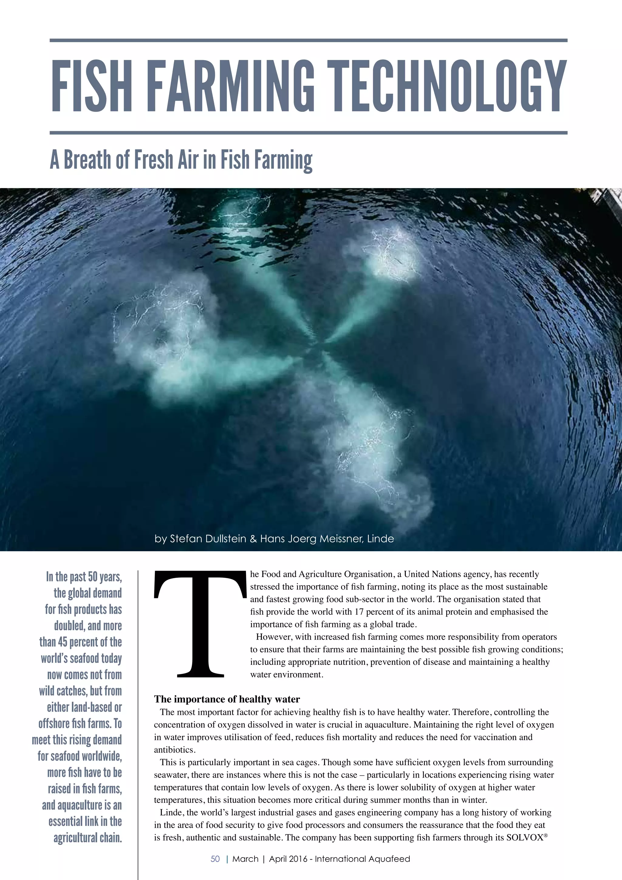 FISH FARMING TECHNOLOGY: A Breath of Fresh Air in Fish Farming | PDF