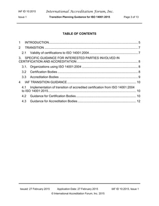 Iafid10 transition iso14001publicationversion27022015 | PDF