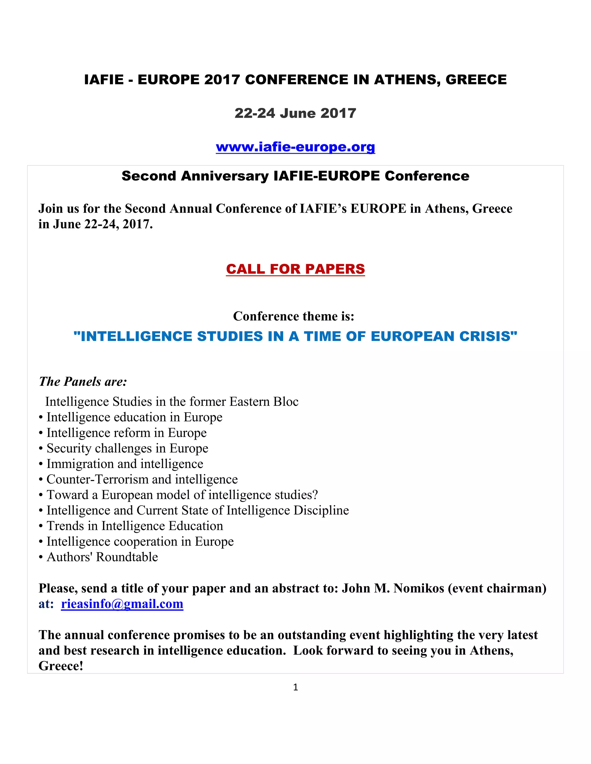 Iafie europe 2017 | PDF