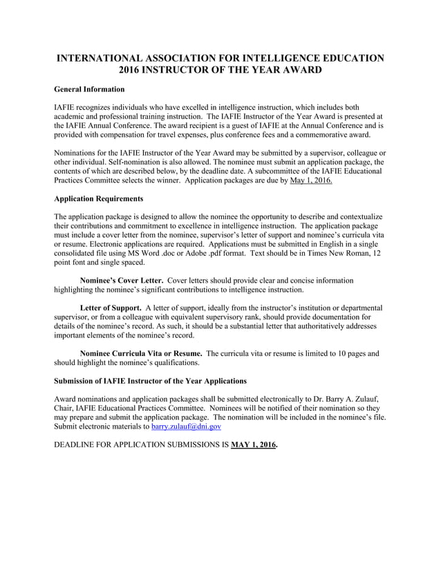 Iafie instructor of_the_year_award_2016_final | PDF