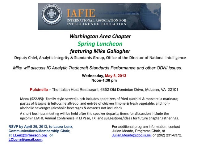 Iafie wash area chap spring luncheon (rev2) | PPT