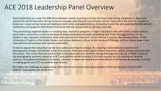 Leadership and Innovation in Higher Education Panel | PPTX | Career ...