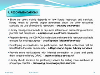 Information Audit at Main Library, EUSL | PPTX | Undergraduate ...