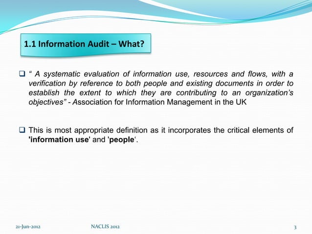 Information Audit at Main Library, EUSL | PPT