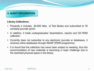 Information Audit at Main Library, EUSL | PPTX | Undergraduate ...