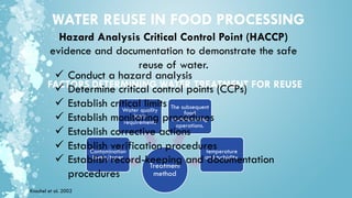 Regulating Water Re-use in Food Production and Processing to ensure ...
