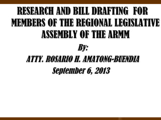 Research and Bill Drafting | PPT
