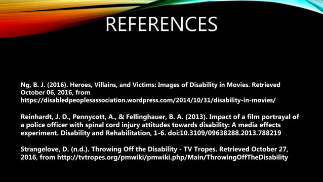 Media portrayal of Disability | PPT