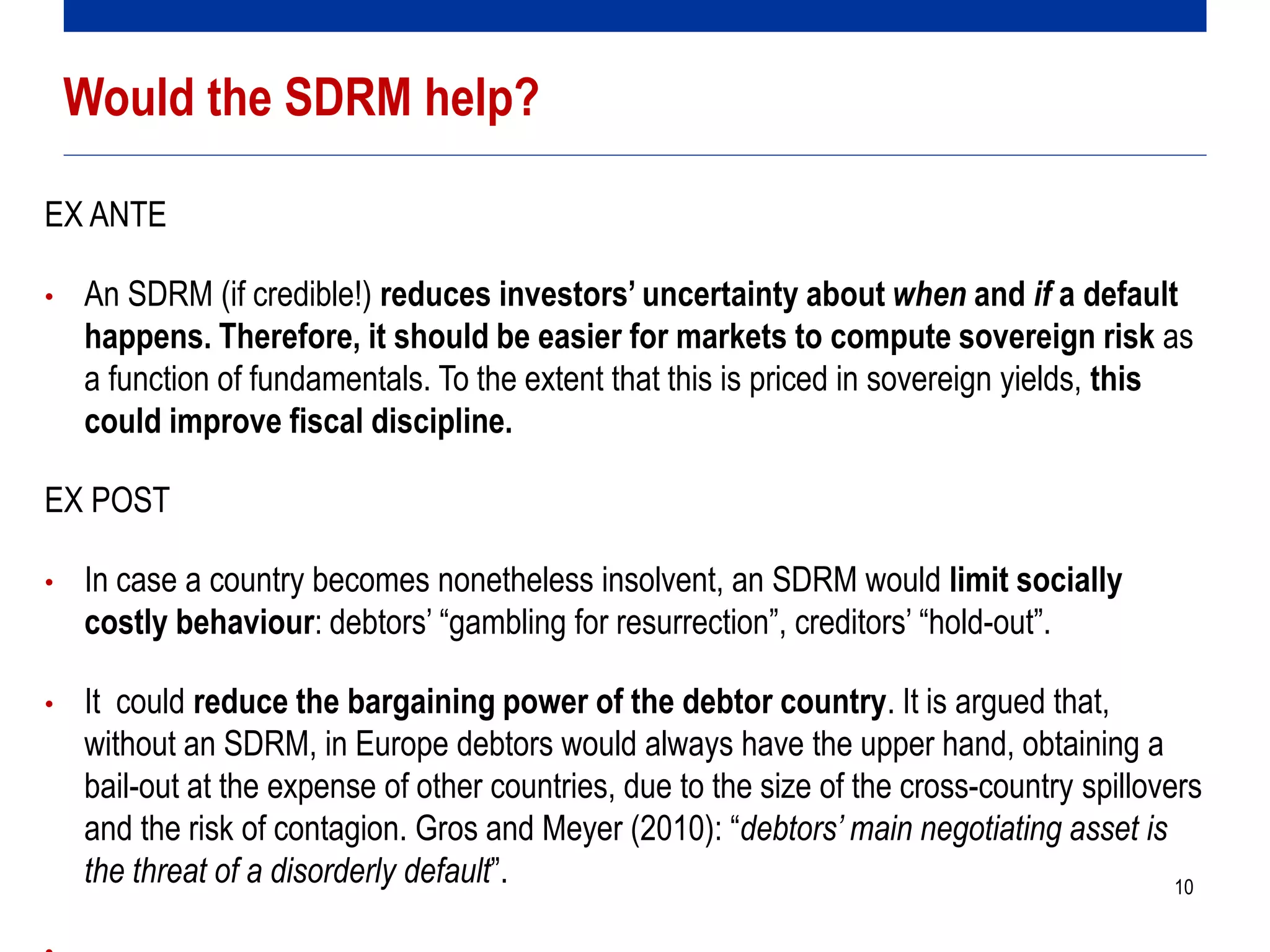 Can a European SDRM be effective? | PPT