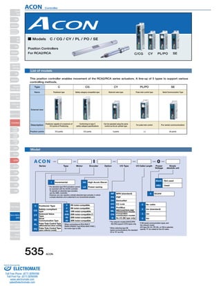 Iai acon controller_specsheet | PDF