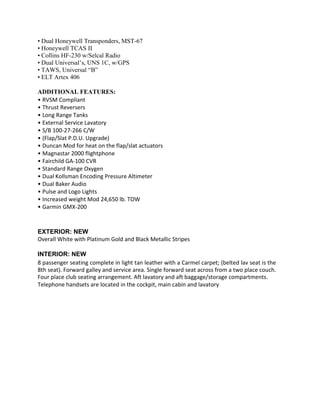 Aircraft for Sale - IAI Astra 1125 | PDF | Air Travel | Travel Type