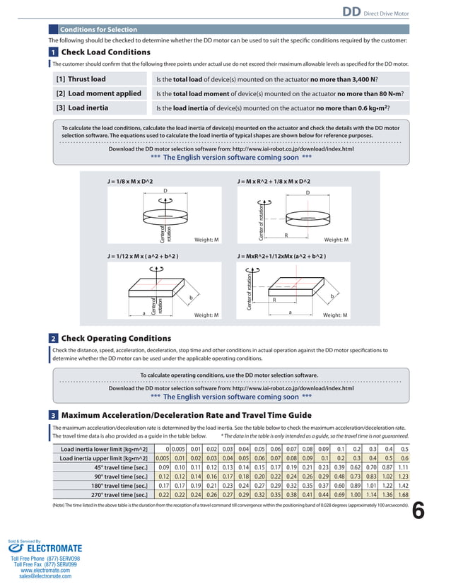 Iai direct drive_motor_specsheet | PDF