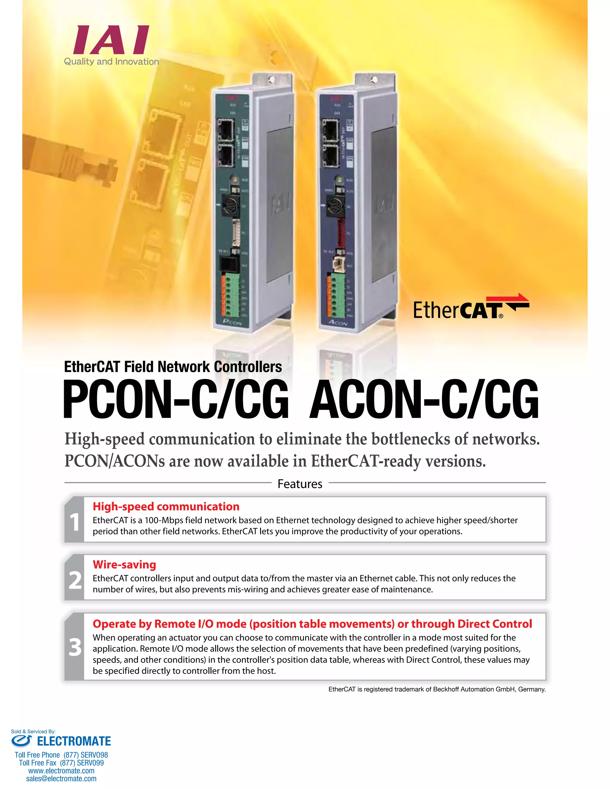 Iai ether cat_pcon_acon_specsheet | PDF