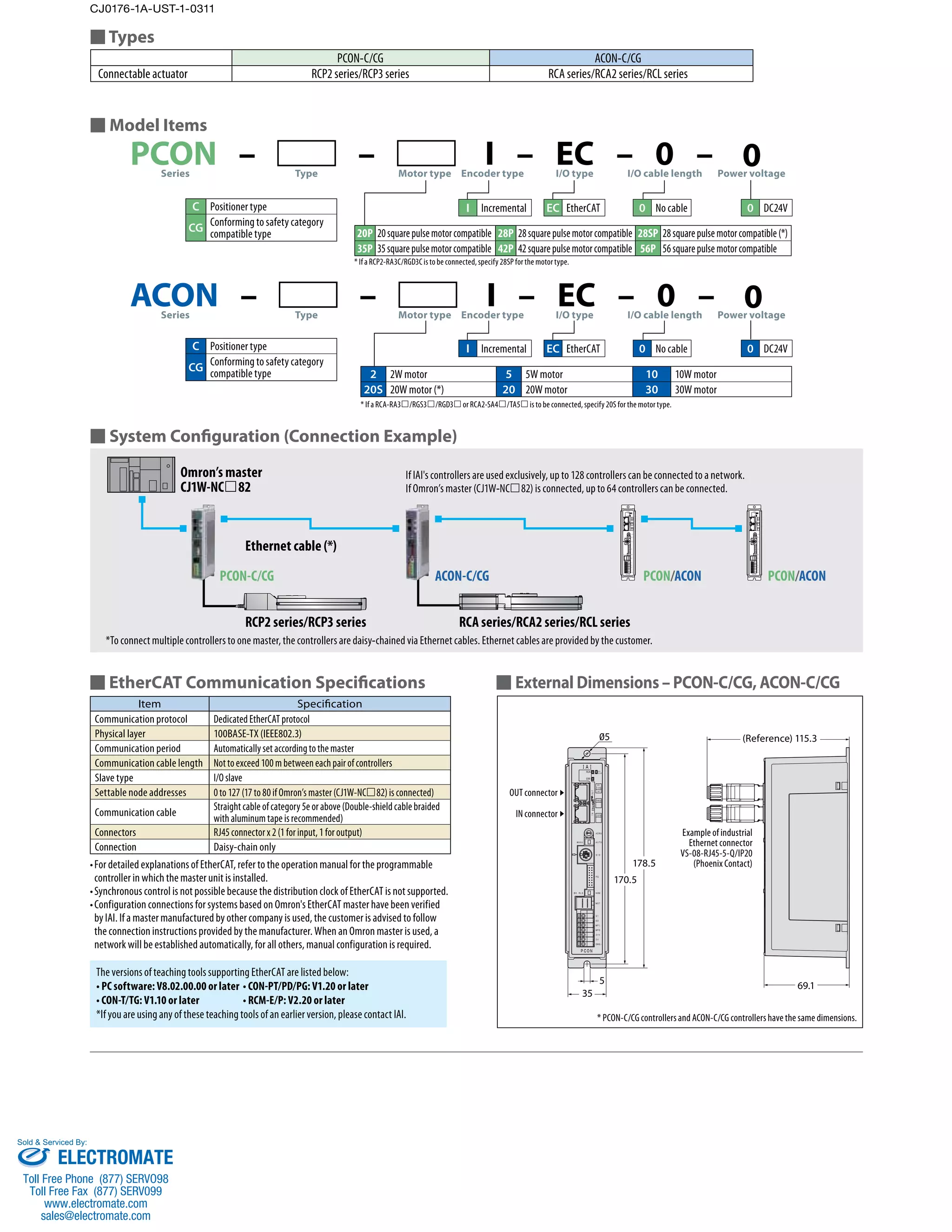 Iai ether cat_pcon_acon_specsheet | PDF