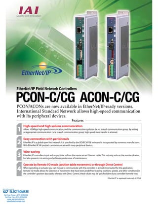 Iai ethernet ip_pcon_acon_specsheet | PDF