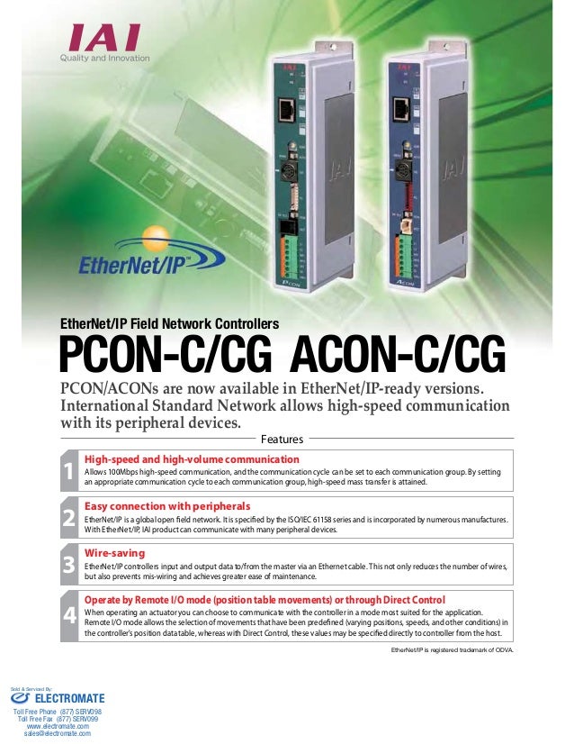 Iai ethernet ip_pcon_acon_specsheet