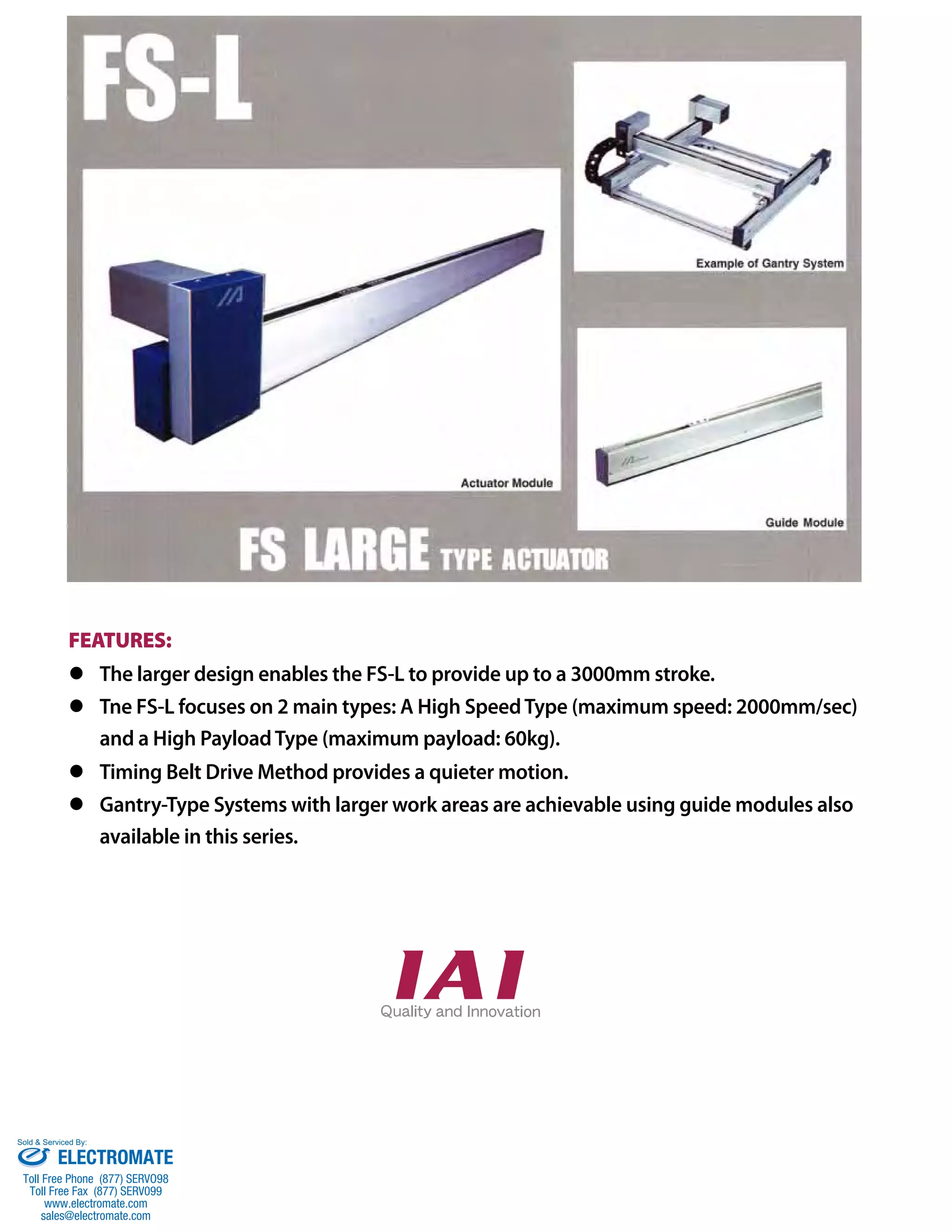 Iai fs l_series__specsheet | PDF