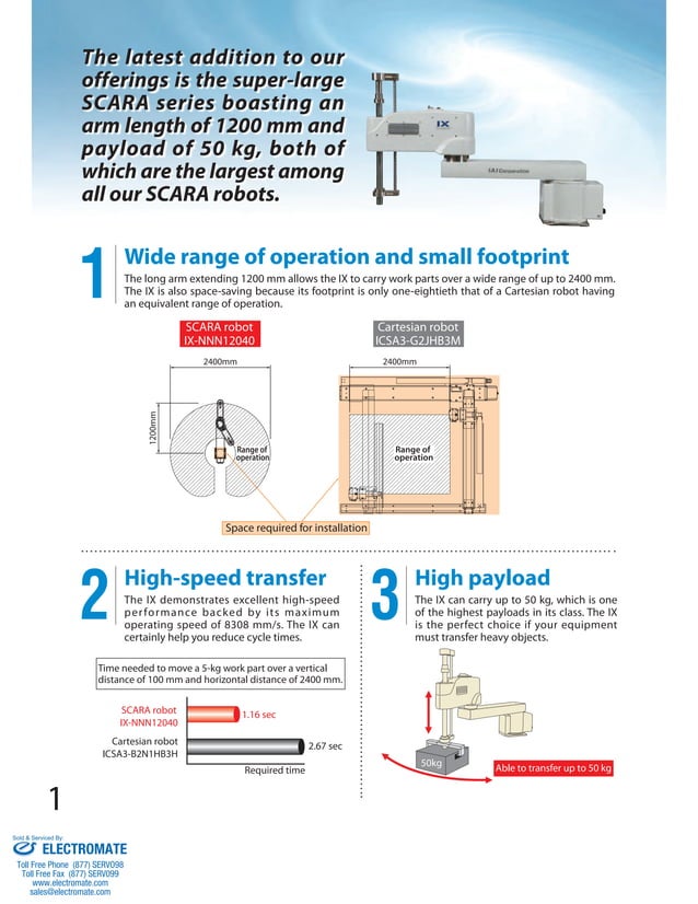Iai ix scara_robot_1000_1200_specsheet | PDF | Radio Control | Hobbies & Interests