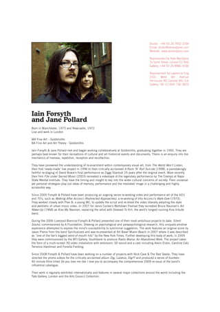 Iain Forsyth & Jane Pollard\'s CV | PDF