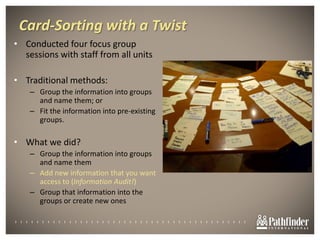 Information Audit and Card Sorting Exercise in One | PPTX