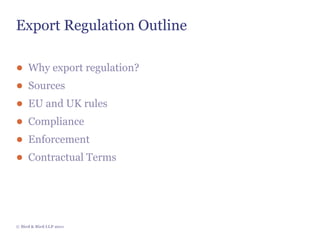 Export Compliance Management Seminar 31 May 2012: Exports in the Supply ...