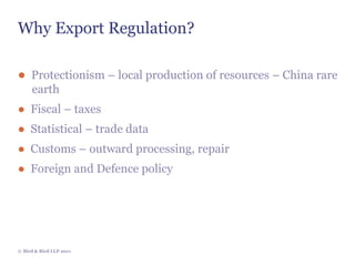 Export Compliance Management Seminar 31 May 2012: Exports in the Supply ...