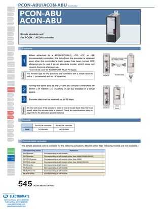 Iai pcon abu_acon_abu_controller_specsheet | PDF
