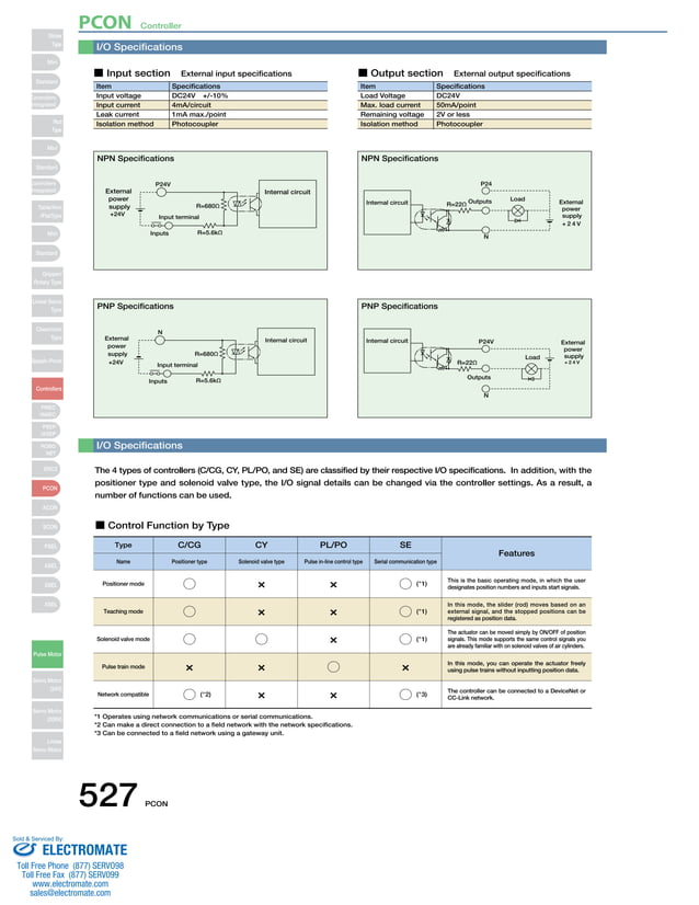 Iai pcon controller_specsheet | PDF | Computer Peripherals | Computing