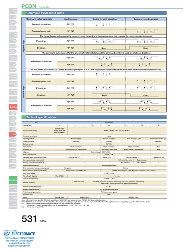 Iai pcon controller_specsheet | PDF | Computer Peripherals | Computing